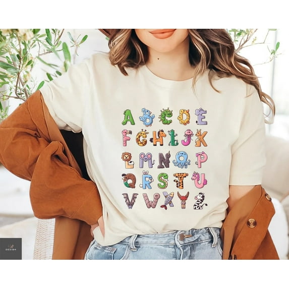 Alphabet Shirt, ABC Shirt, Animals Alphabet T-Shirt, Kingergarten ...
