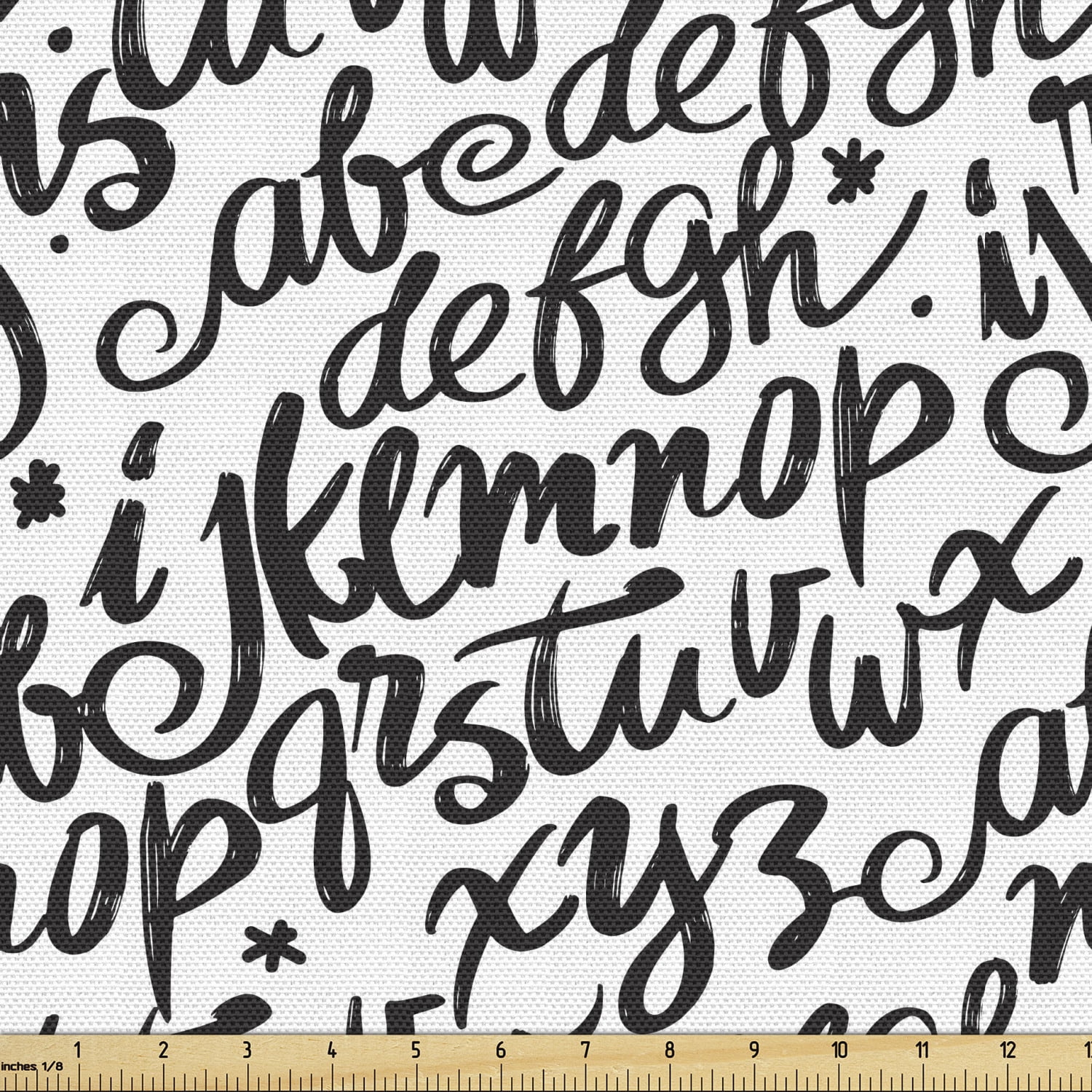 Alphabet Sofa Upholstery Fabric by the Yard, Monochrome Random ...