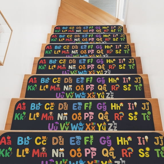 Alphabet Stair Treads Non Slip for Steps American Cartoon Early ...
