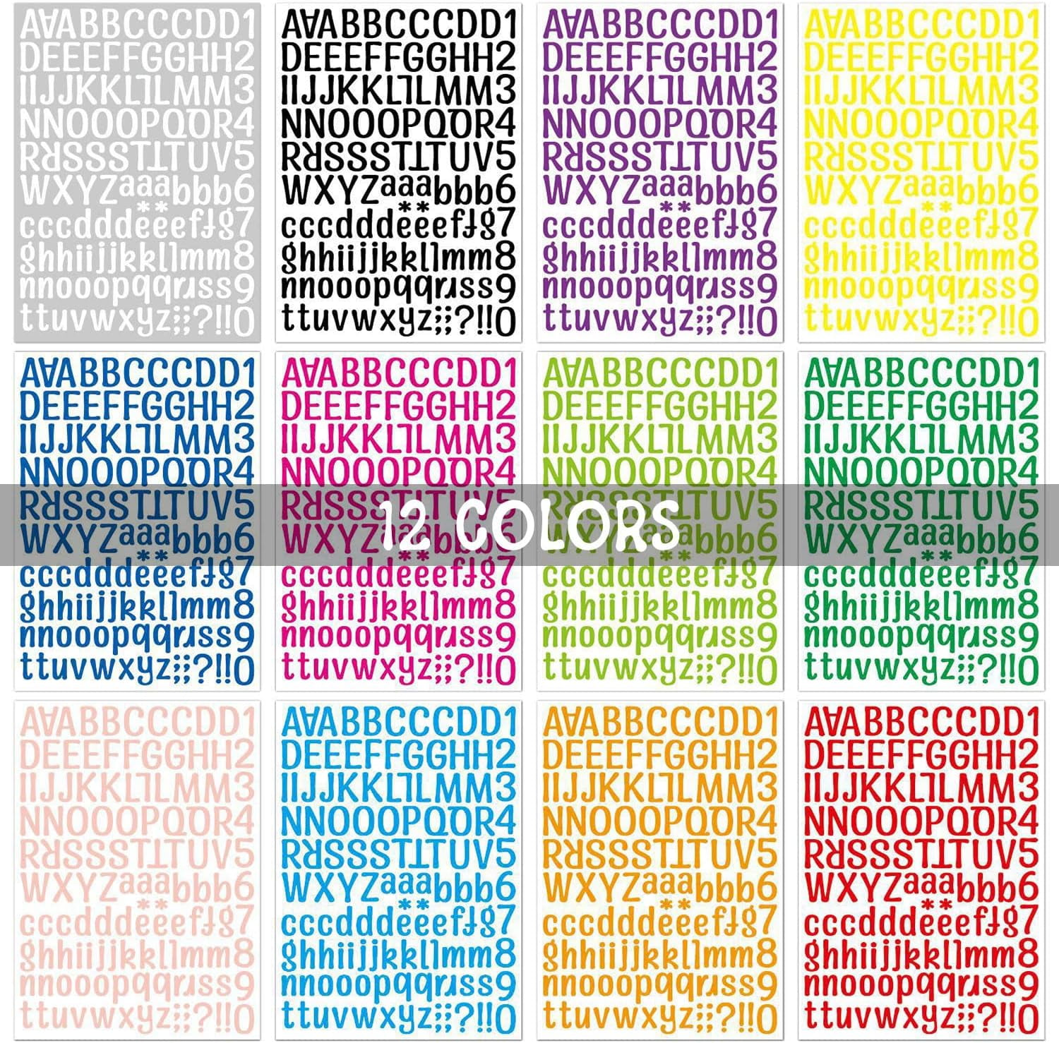 Alphabet Stickers,1512pcs/12 Sheets Vinyl Letter Stickers,Happon ...
