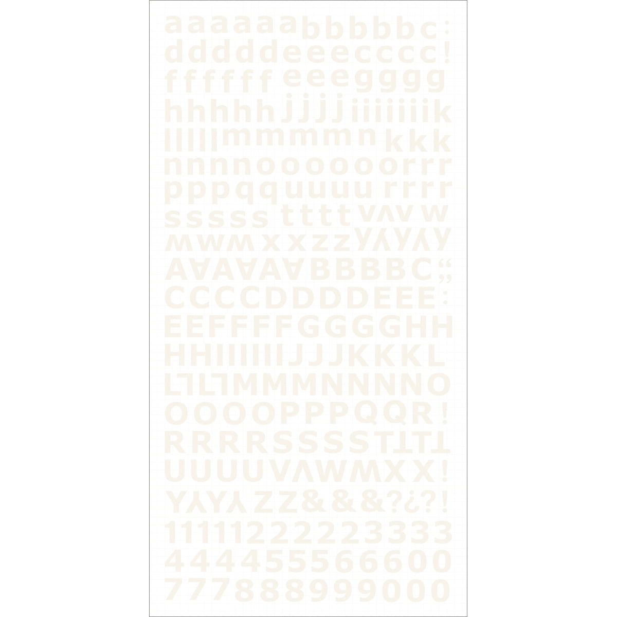 Alphabet Stickers 6""X12"" Sheet-Ivory - Walmart.com