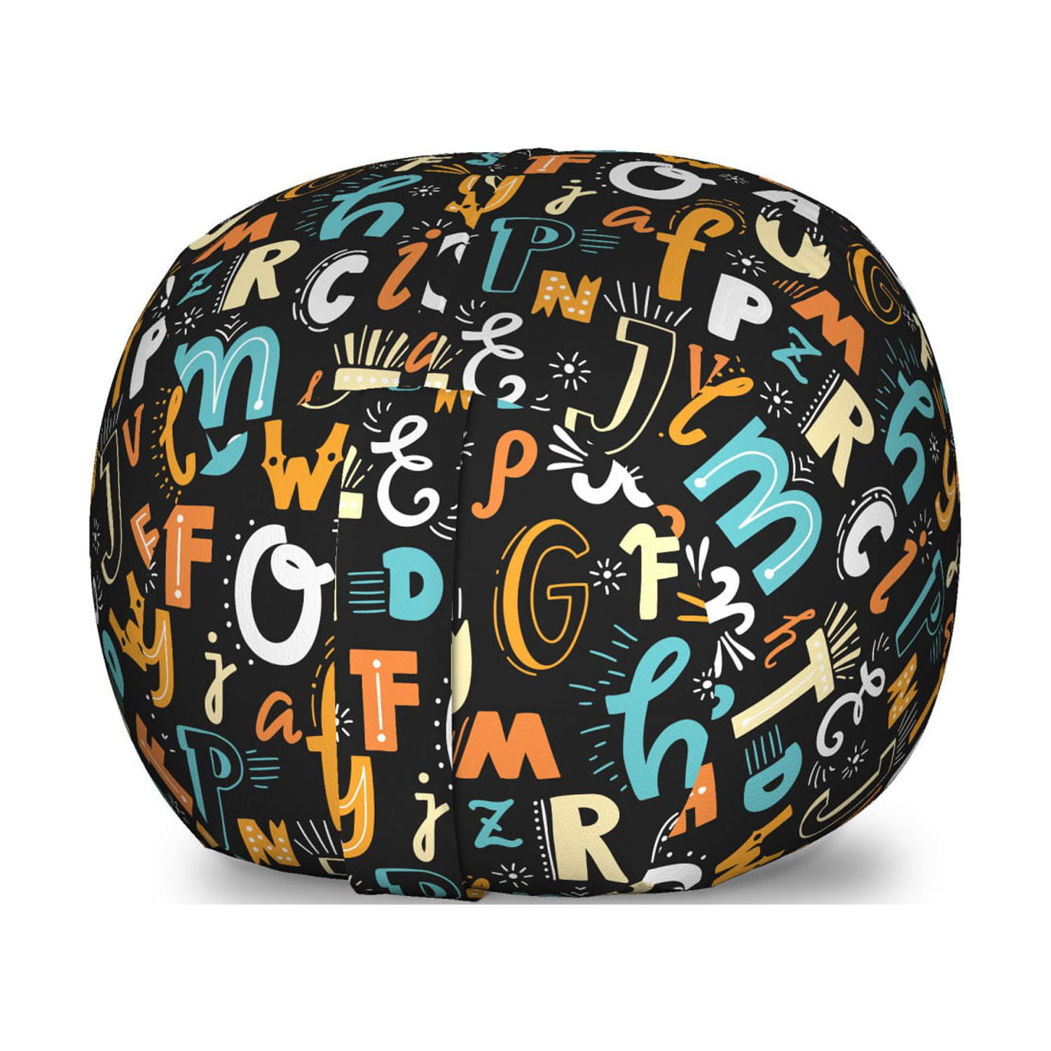 Alphabet Storage Toy Bag Chair, Pattern of Funny Lowercase and ...