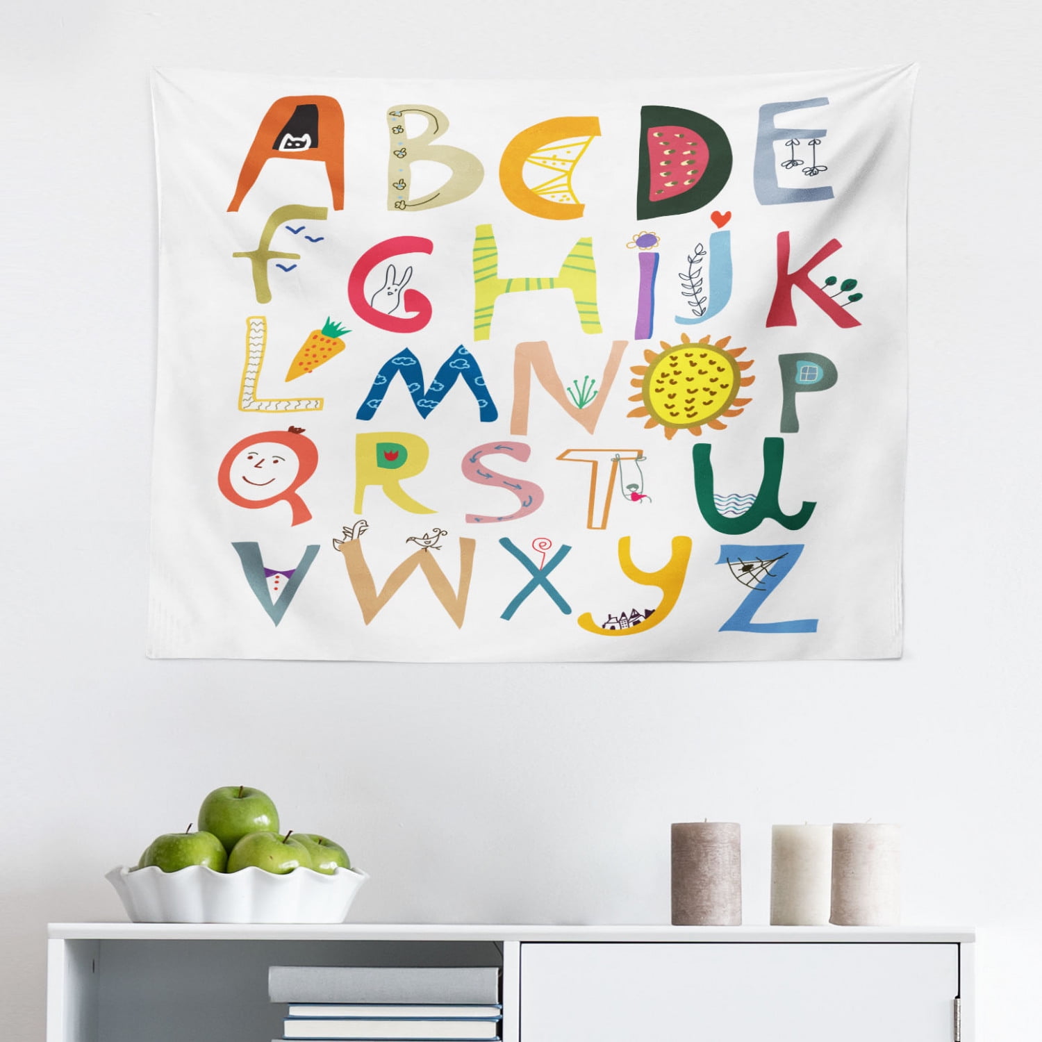 Alphabet Tapestry, Pattern of Funny Lowercase and Uppercase Alphabet ...