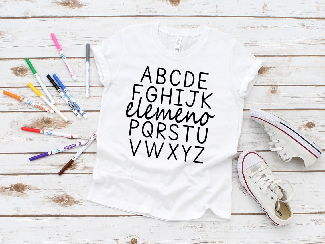 Alphabet Tee: Abcdefg Hijk Elemeno P - Teacher School Shirt All Size S ...