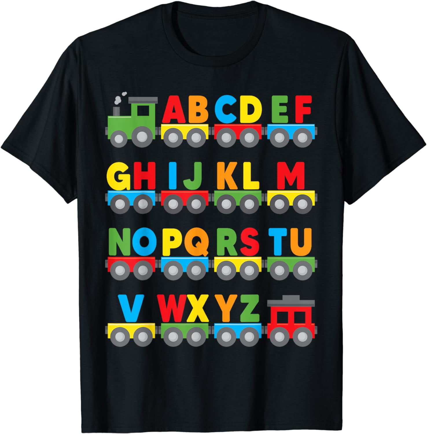 Alphabet Toy Train Colorful Letters learn ABCs boy girl kids T-Shirt ...