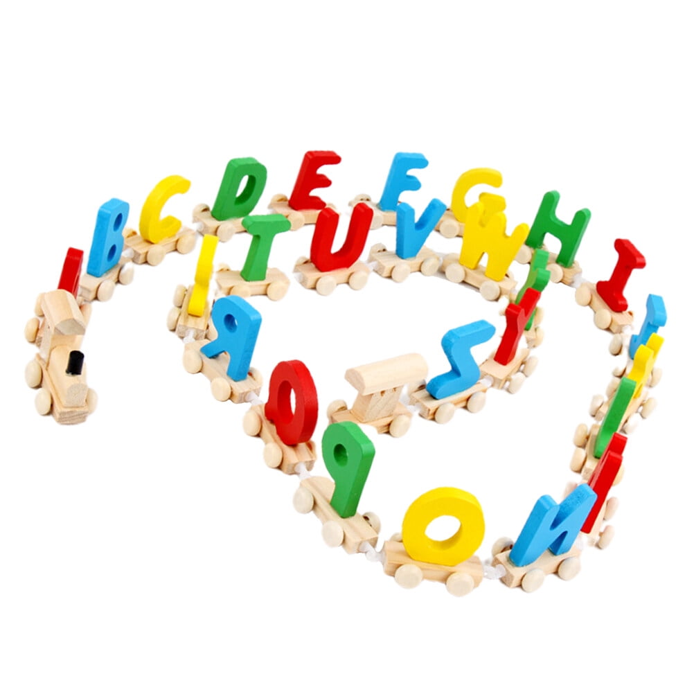 Alphabet Train Educational Toys Kids Wooden Playset English Letter Baby ...