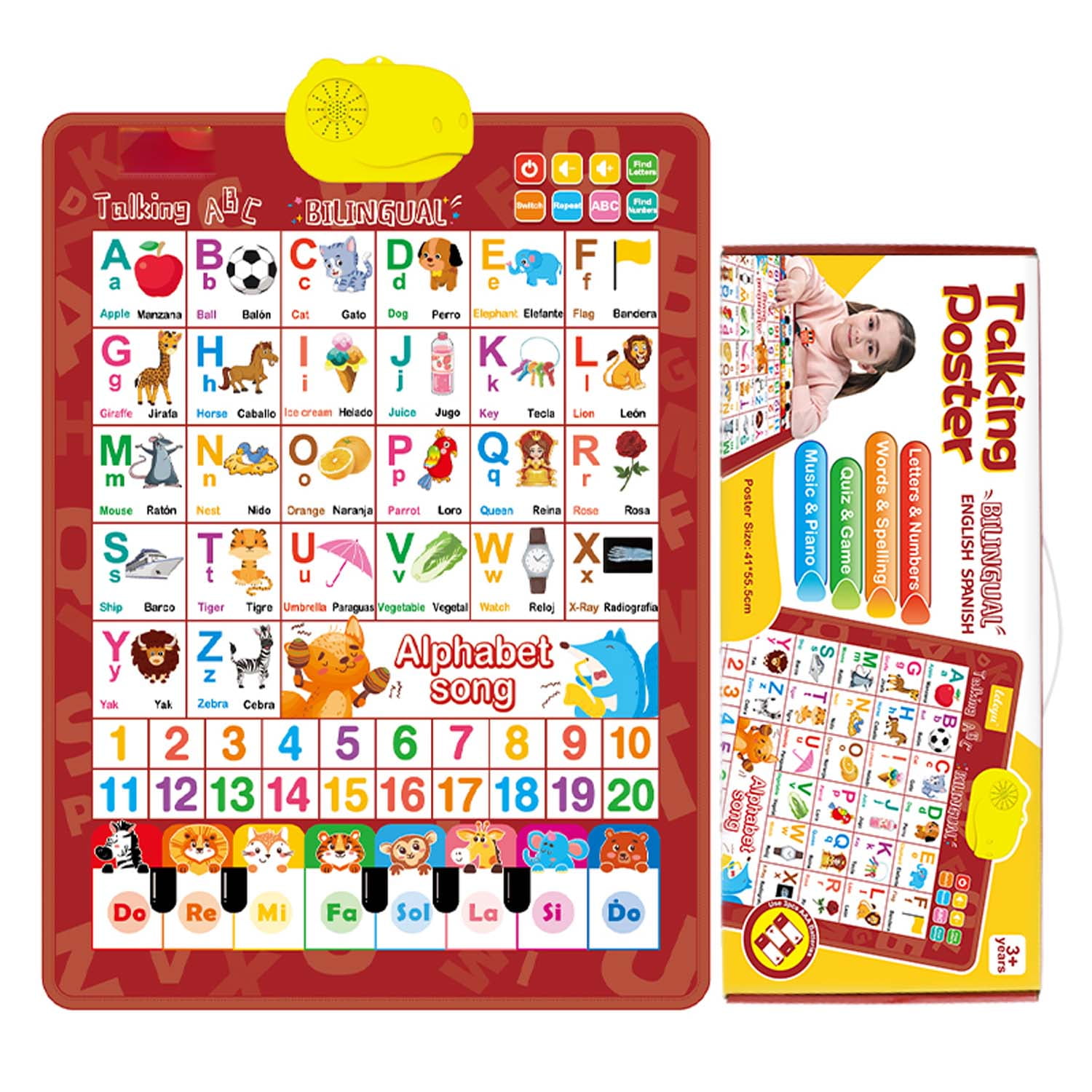 Alphabet Wall Chart, Toddler Learning Toys - Walmart.com