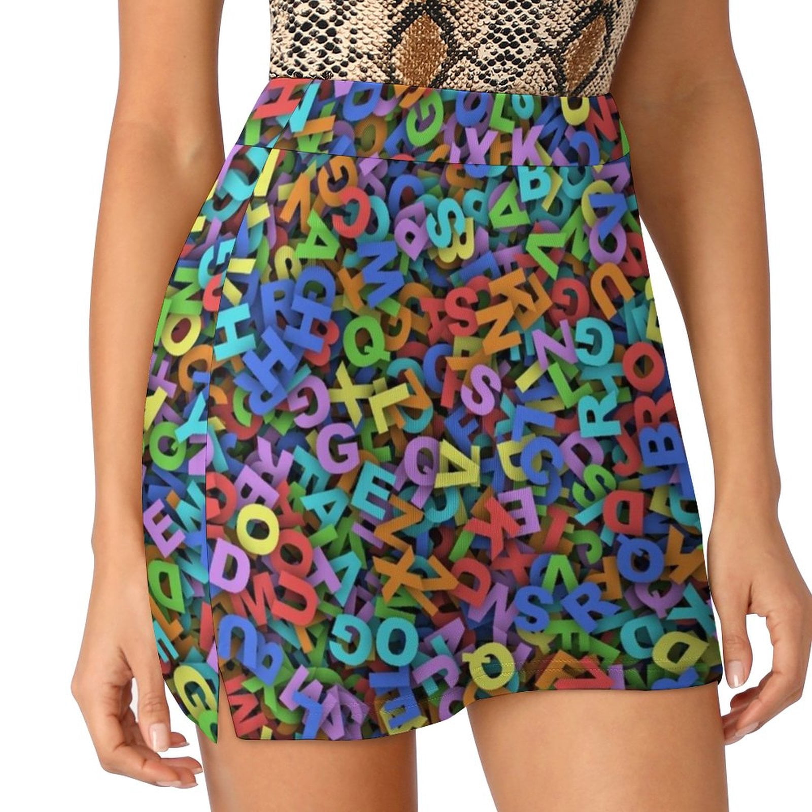 Alphabet Women's skirt With Hide Pocket Tennis Skirt Golf Skirts ...