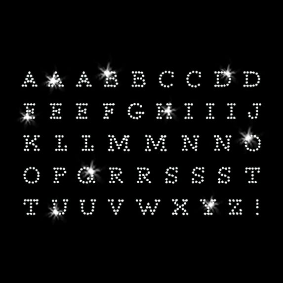 JCS Rhinestones Alphabet X-Small Glitter Letters, Clear Rhinestone Iron ...