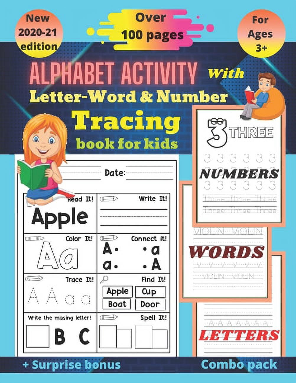 Alphabet activity with letter-word and number tracing book for kids ...