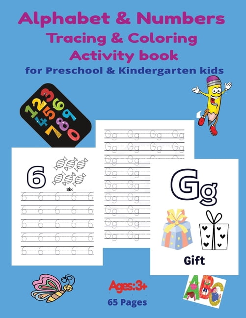 Alphabet and Numbers Tracing and Coloring Activity Book, (Paperback ...