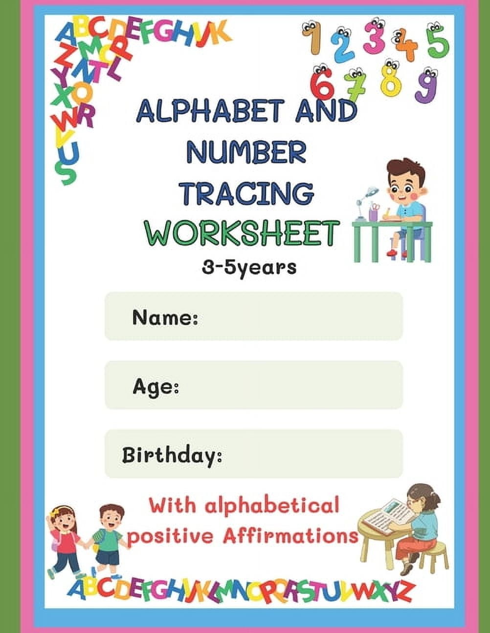 Alphabet and number tracing worksheet, (Paperback) - Walmart.com