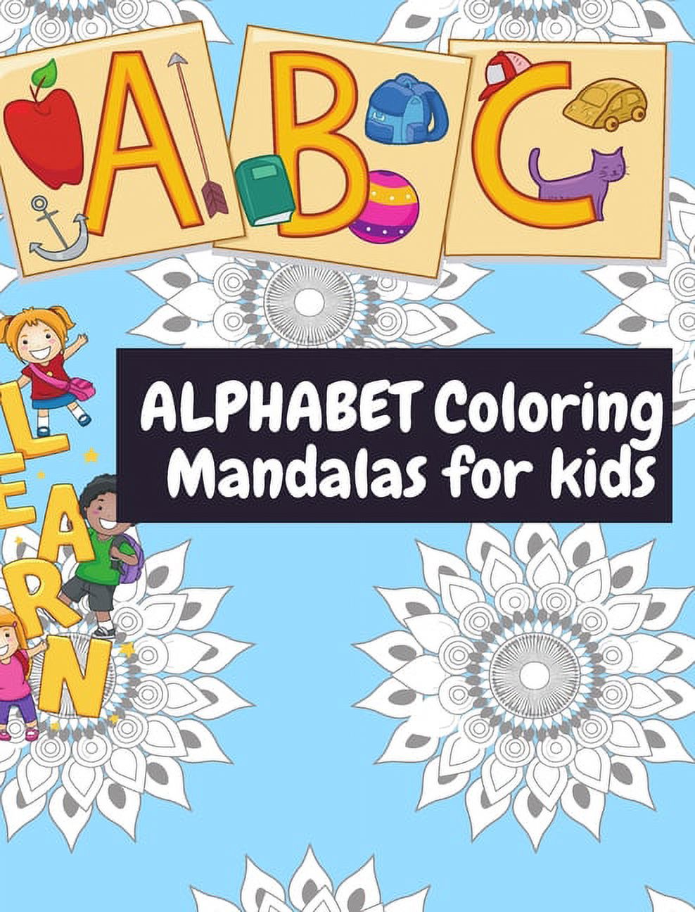 Alphabet coloring Mandala: Designs Animals, Mandalas coloring book with ...