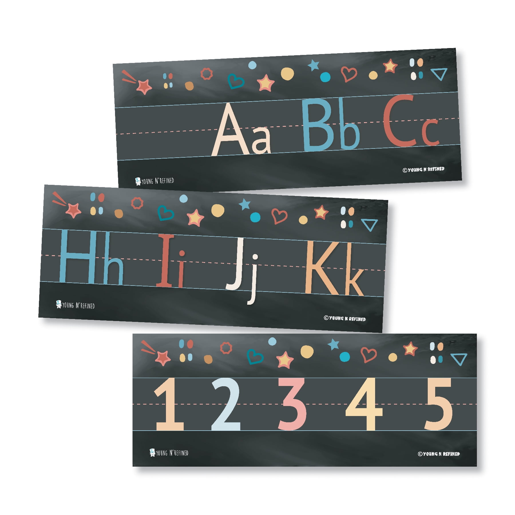 Alphabet & numbers classroom Wall Line for teaching ABCs Young N ...