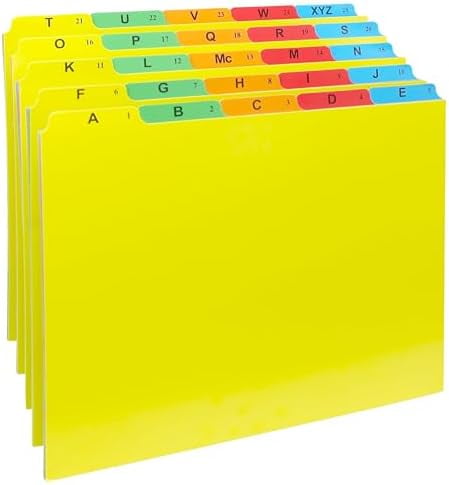 Alphabetical File Folder Guide Dividers, A-Z Index, 5 Tabs Across ...