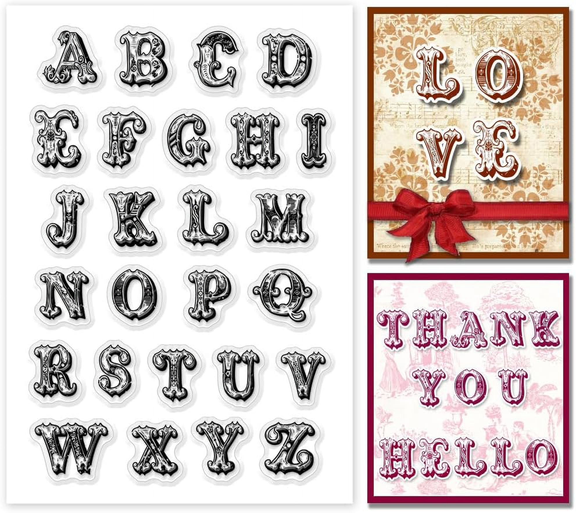 Alphabets Letters Clear Stamps A to Z Letter Retro Transparent Stamps ...