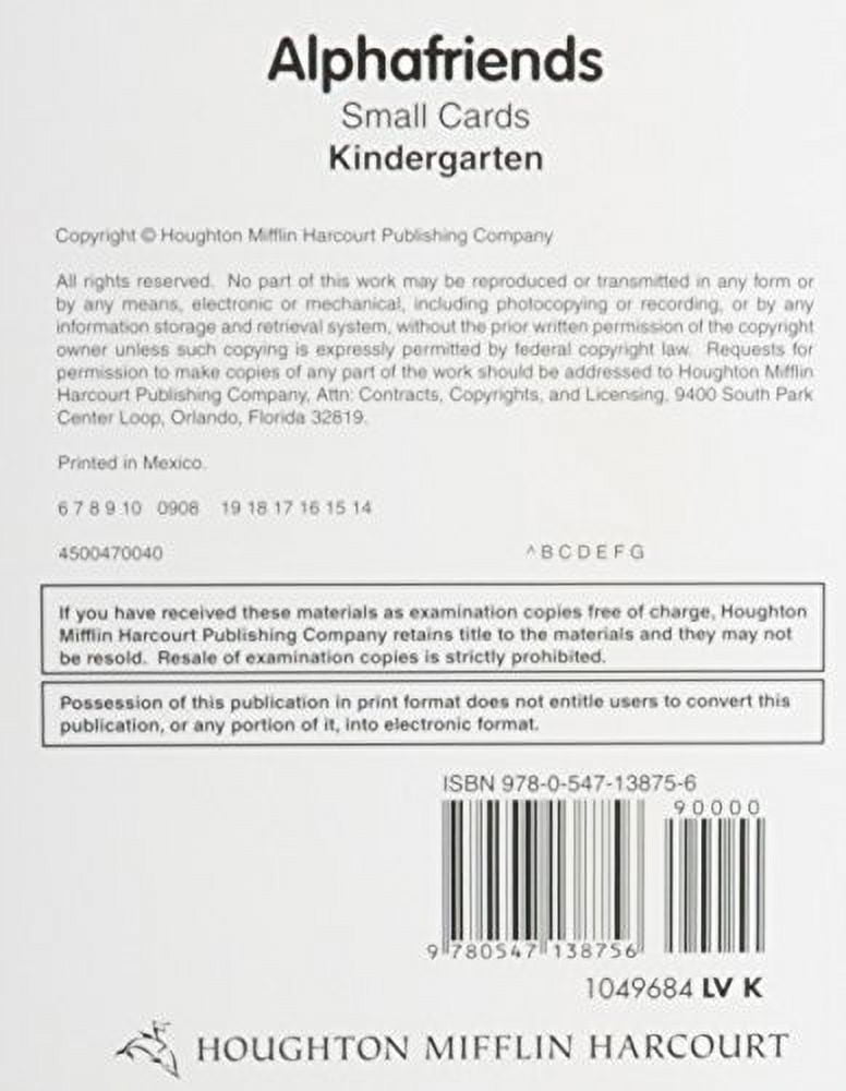 Pre-Owned Alphafriends Cards Small, Level K (Journeys) Paperback ...