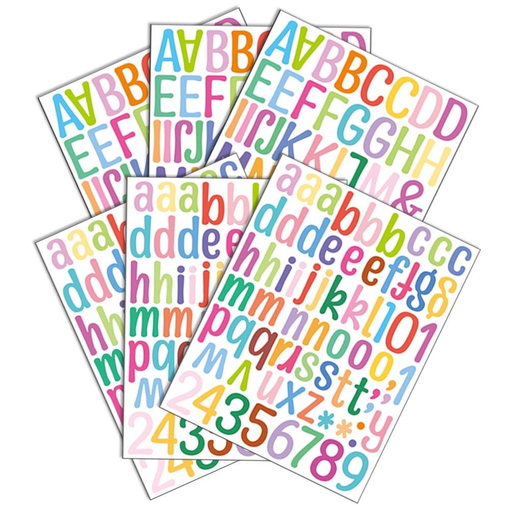 Alphanumeric Stickers Capital Letters DIY Alphabet Child 6 Sheets Wall ...