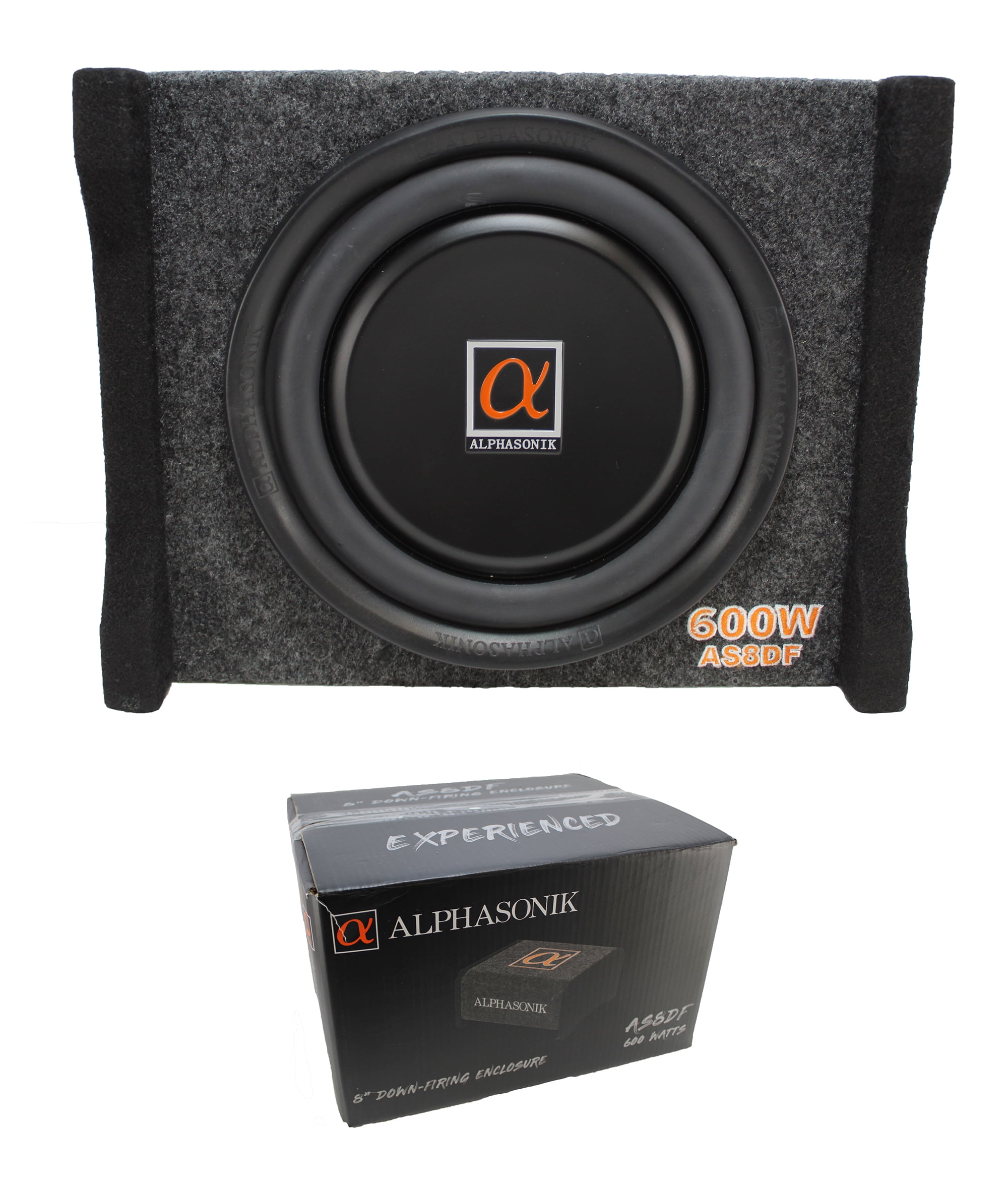 Alphasonik 8" Down-Firing Sealed Sub Car Audio Subwoofer AS8DF 600W ...