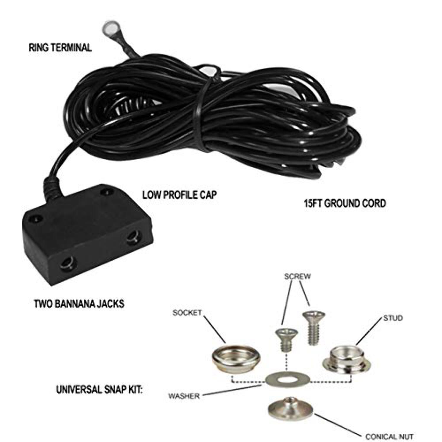 Alphastat Table Mat Grounding Kit - Universal Snap Kit and 15' 1 Meg ...