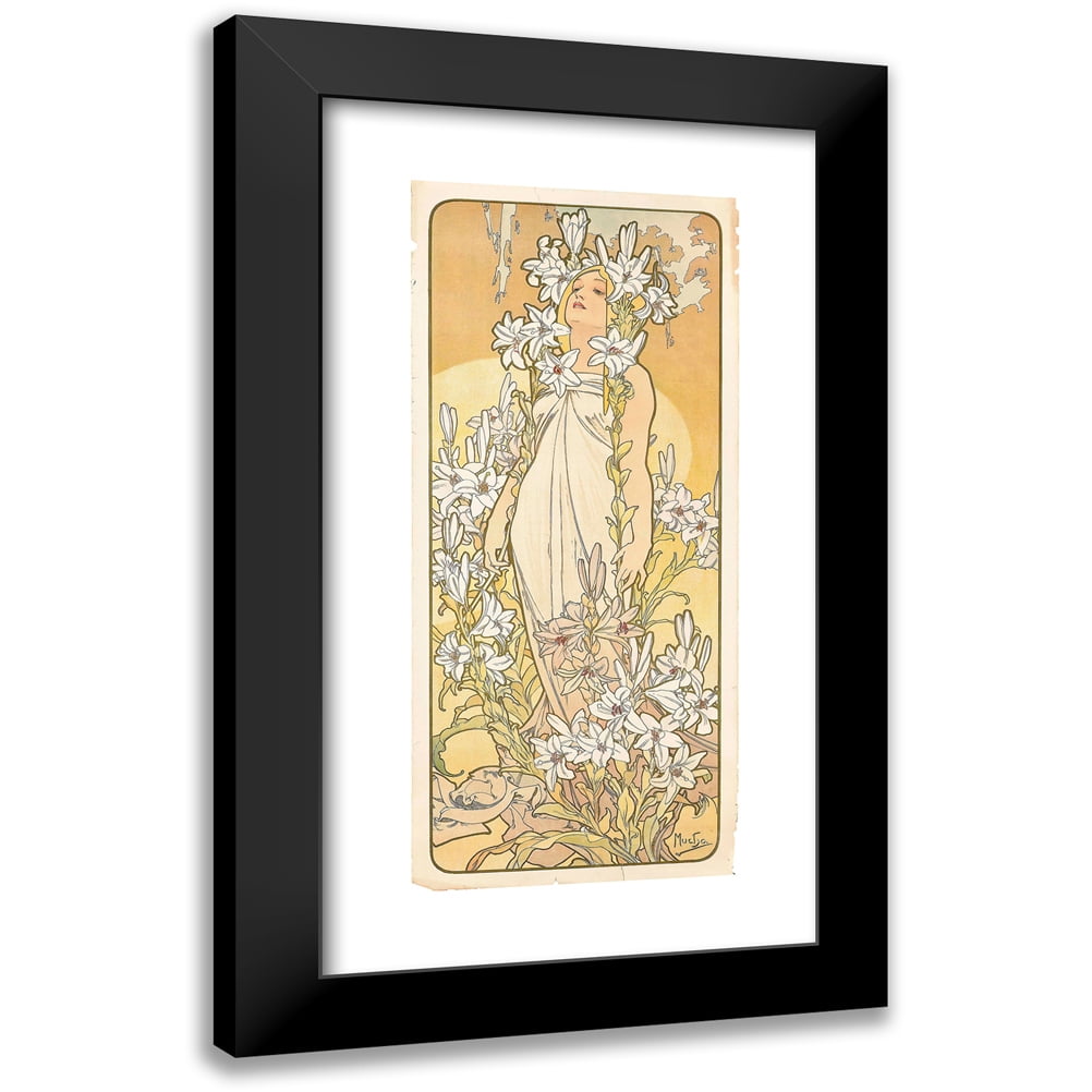 Alphonse Mucha 10x18 Black Modern Framed Museum Art Print Titled - The ...