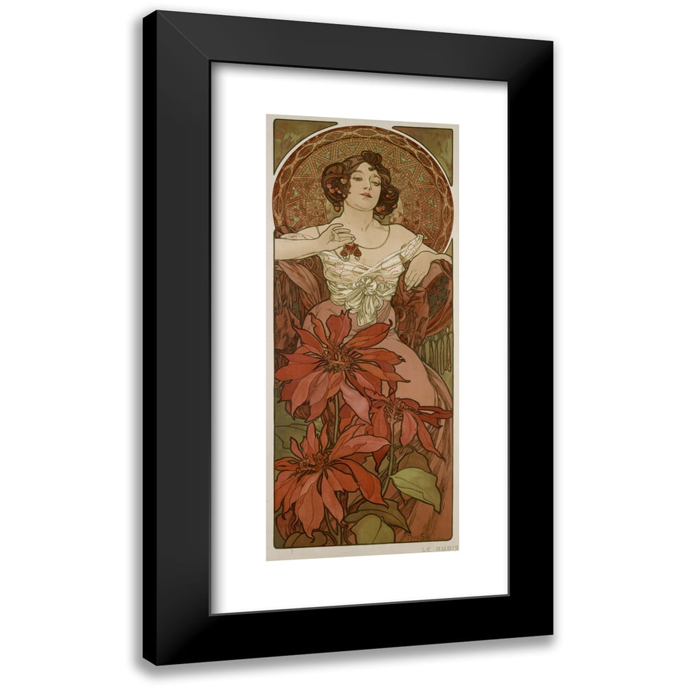 Alphonse Mucha 10x18 Black Modern Framed Museum Art Print Titled - The ...