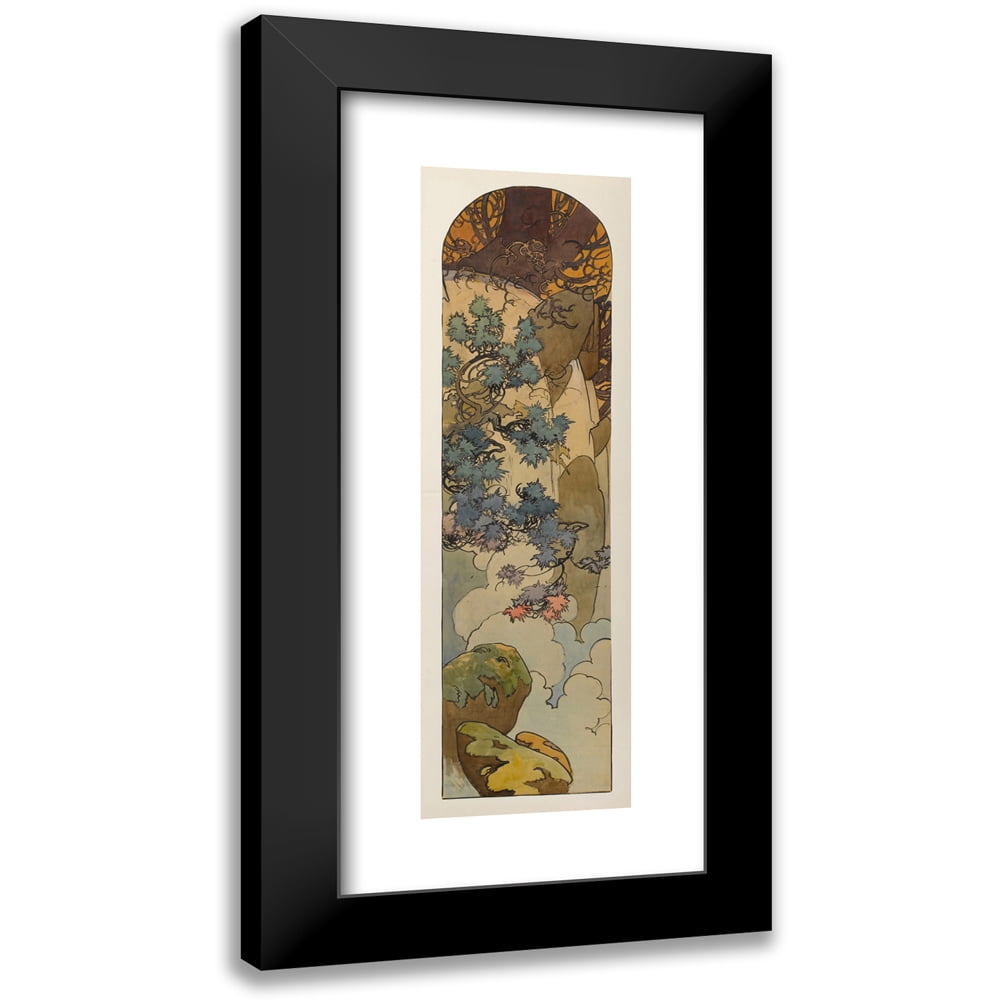 Alphonse Mucha 10x24 Black Modern Framed Museum Art Print Titled ...