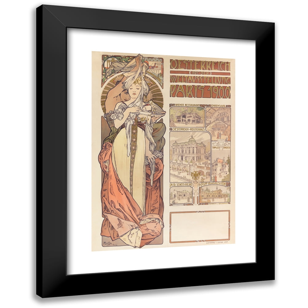 Alphonse Mucha 11x14 Black Modern Framed Museum Art Print Titled ...