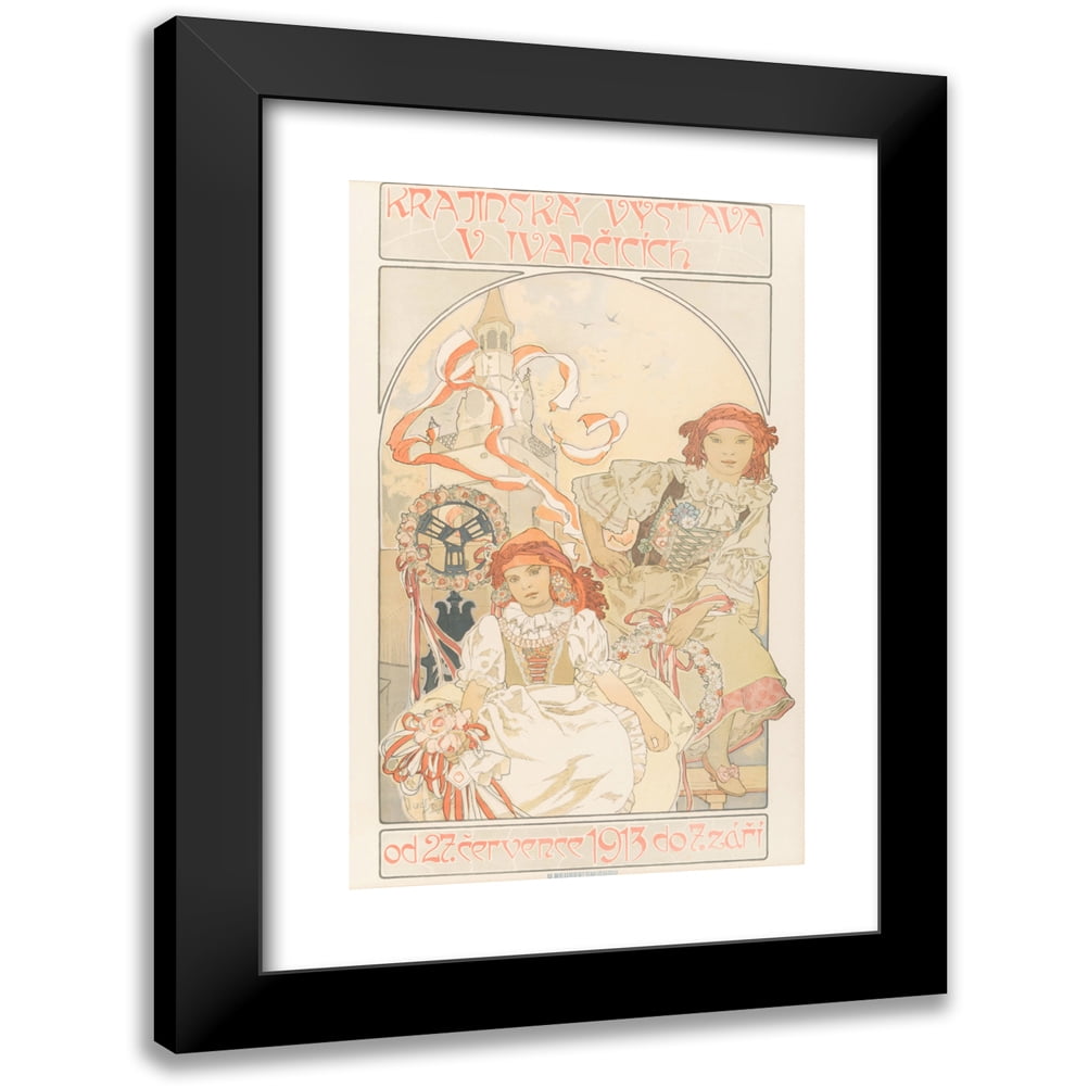 Alphonse Mucha 11x14 Black Modern Framed Museum Art Print Titled - Land ...