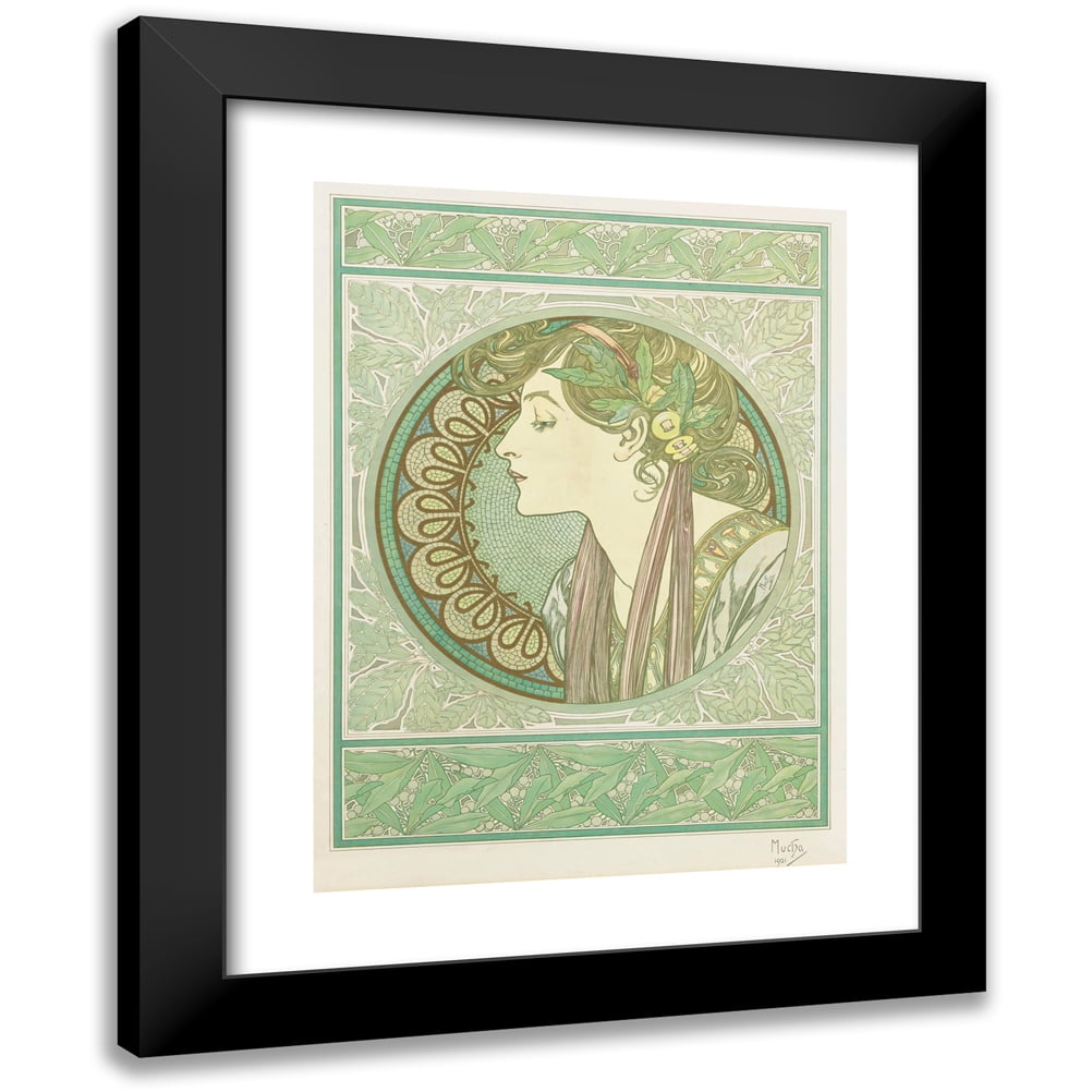 Alphonse Mucha 11x14 Black Modern Framed Museum Art Print Titled ...