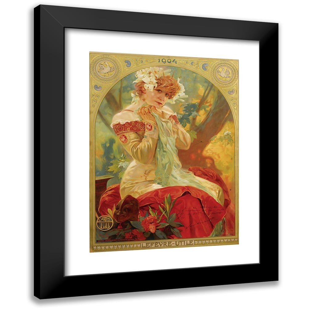 Alphonse Mucha 11x14 Black Modern Framed Museum Art Print Titled ...