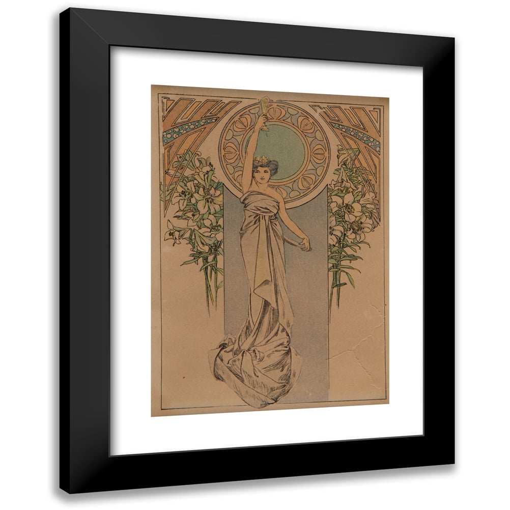 Alphonse Mucha 11x14 Black Modern Framed Museum Art Print Titled - Menu ...