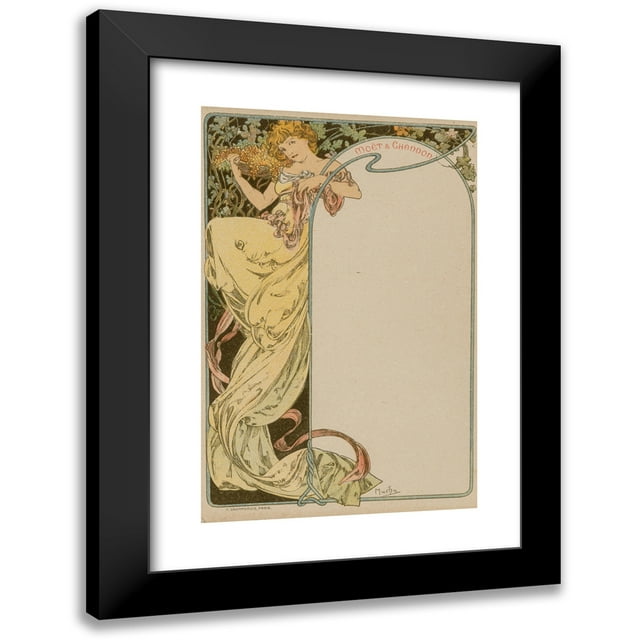 Alphonse Mucha 11x14 Black Modern Framed Museum Art Print Titled - Menu ...