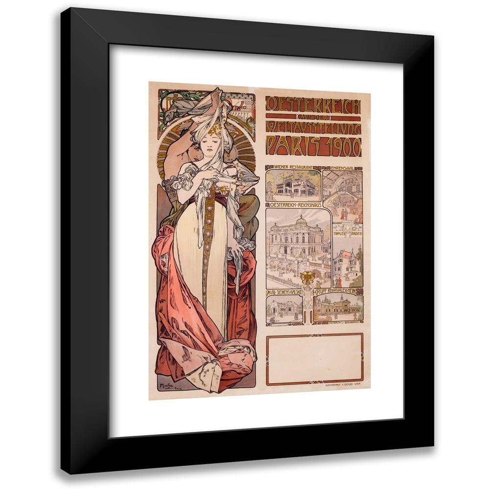 Alphonse Mucha 11x14 Black Modern Framed Museum Art Print Titled ...