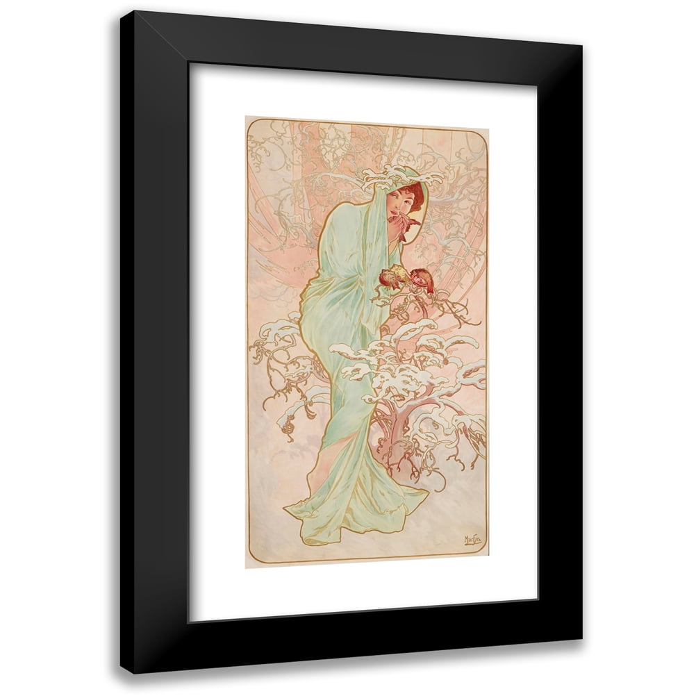 Alphonse Mucha 11x18 Black Modern Framed Museum Art Print Titled - The ...