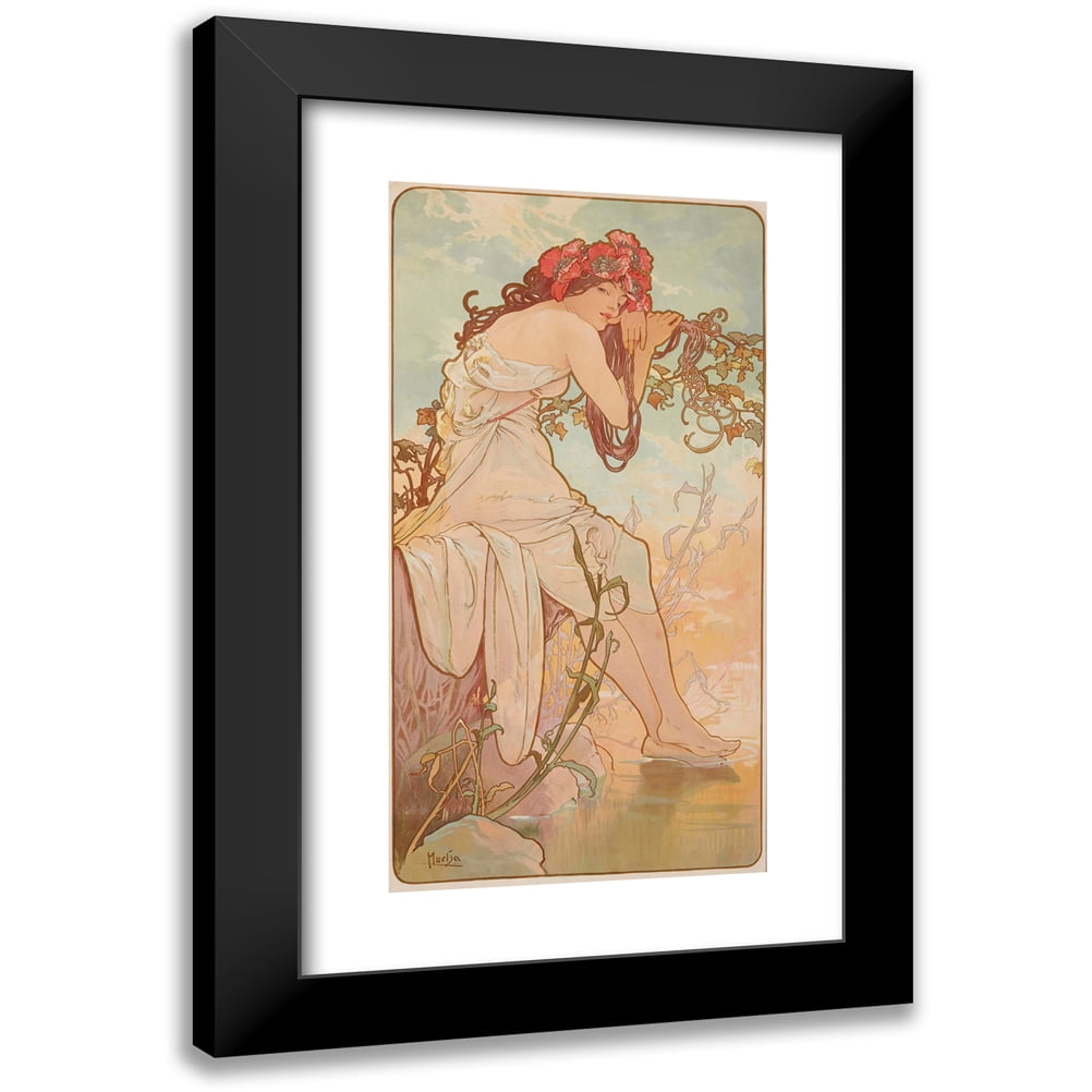 Alphonse Mucha 11x18 Black Modern Framed Museum Art Print Titled - The ...
