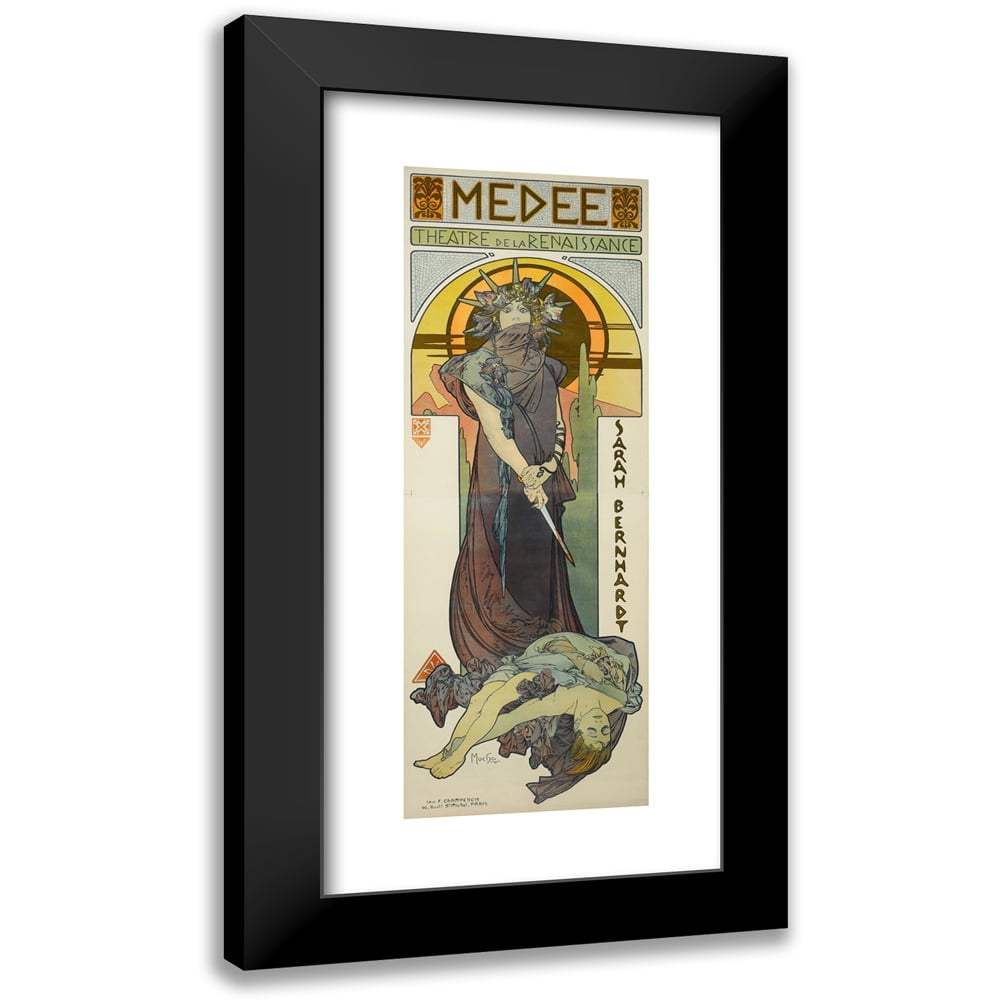 Alphonse Mucha 11x24 Black Modern Framed Museum Art Print Titled ...