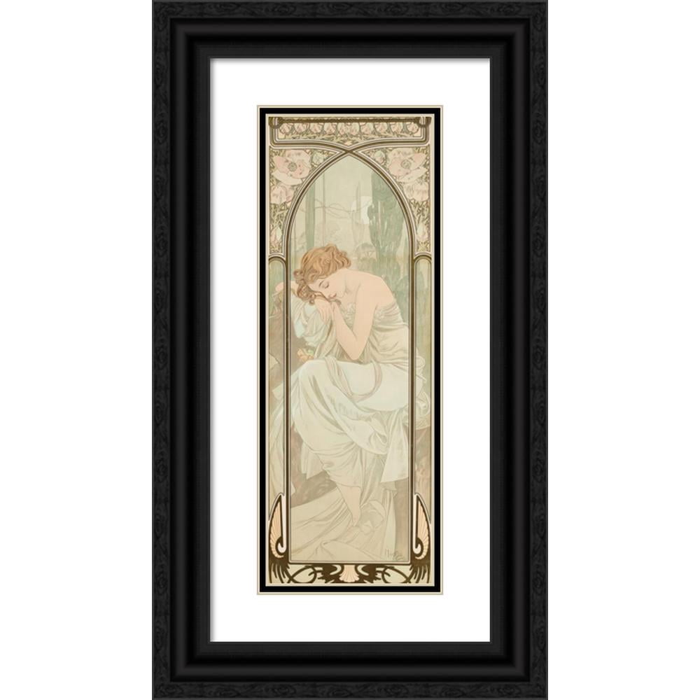 Alphonse Mucha 11x24 Black Ornate Framed Double Matted Museum Art Print ...