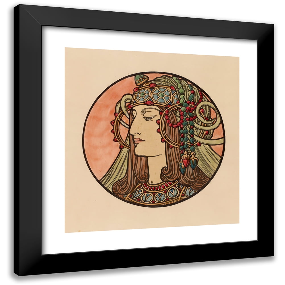 Alphonse Mucha 12x13 Black Modern Framed Museum Art Print Titled ...