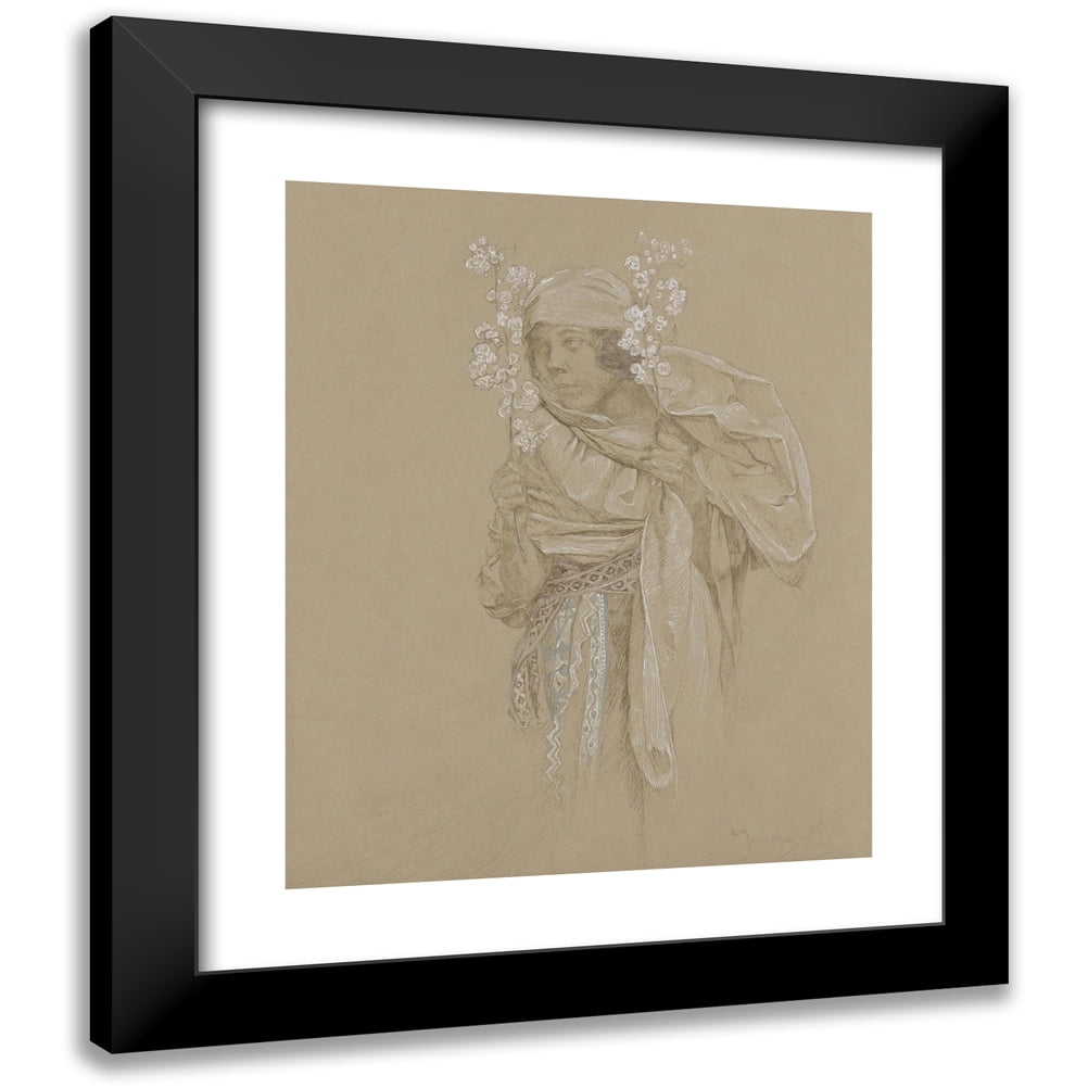 Alphonse Mucha 12x14 Black Modern Framed Museum Art Print Titled ...