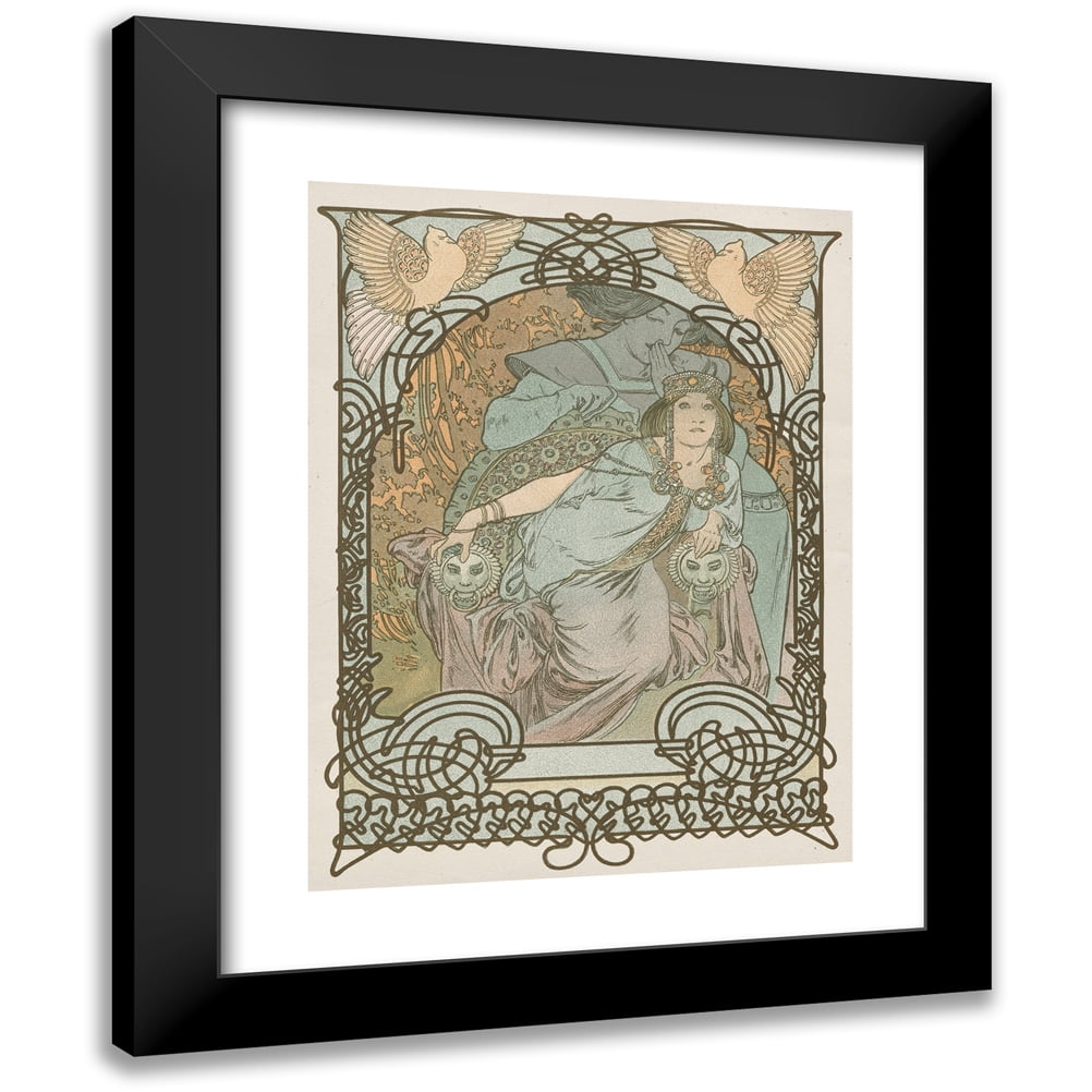 Alphonse Mucha 12x14 Black Modern Framed Museum Art Print Titled ...