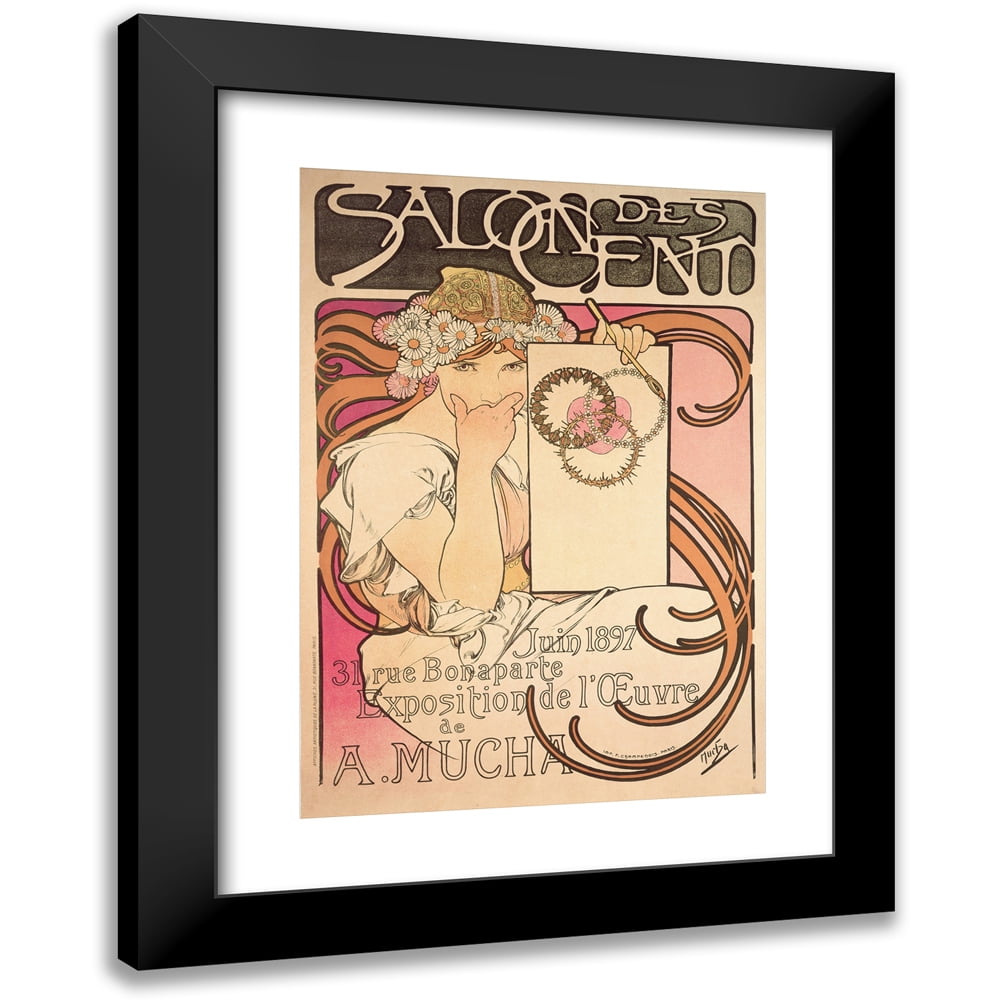 Alphonse Mucha 14x18 Black Modern Framed Museum Art Print Titled ...