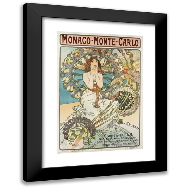 Alphonse Mucha 14x18 Black Modern Framed Museum Art Print Titled ...