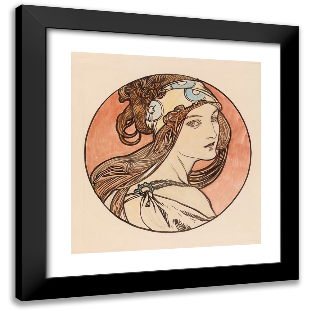 Alphonse Mucha 15x16 Black Modern Framed Museum Art Print Titled ...