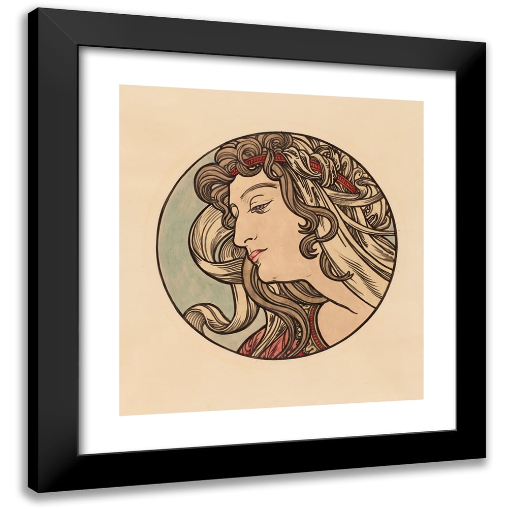 Alphonse Mucha 15x16 Black Modern Framed Museum Art Print Titled ...