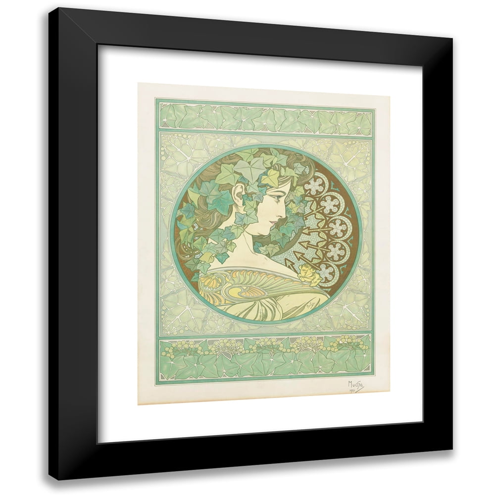Alphonse Mucha 15x18 Black Modern Framed Museum Art Print Titled - Ivy ...