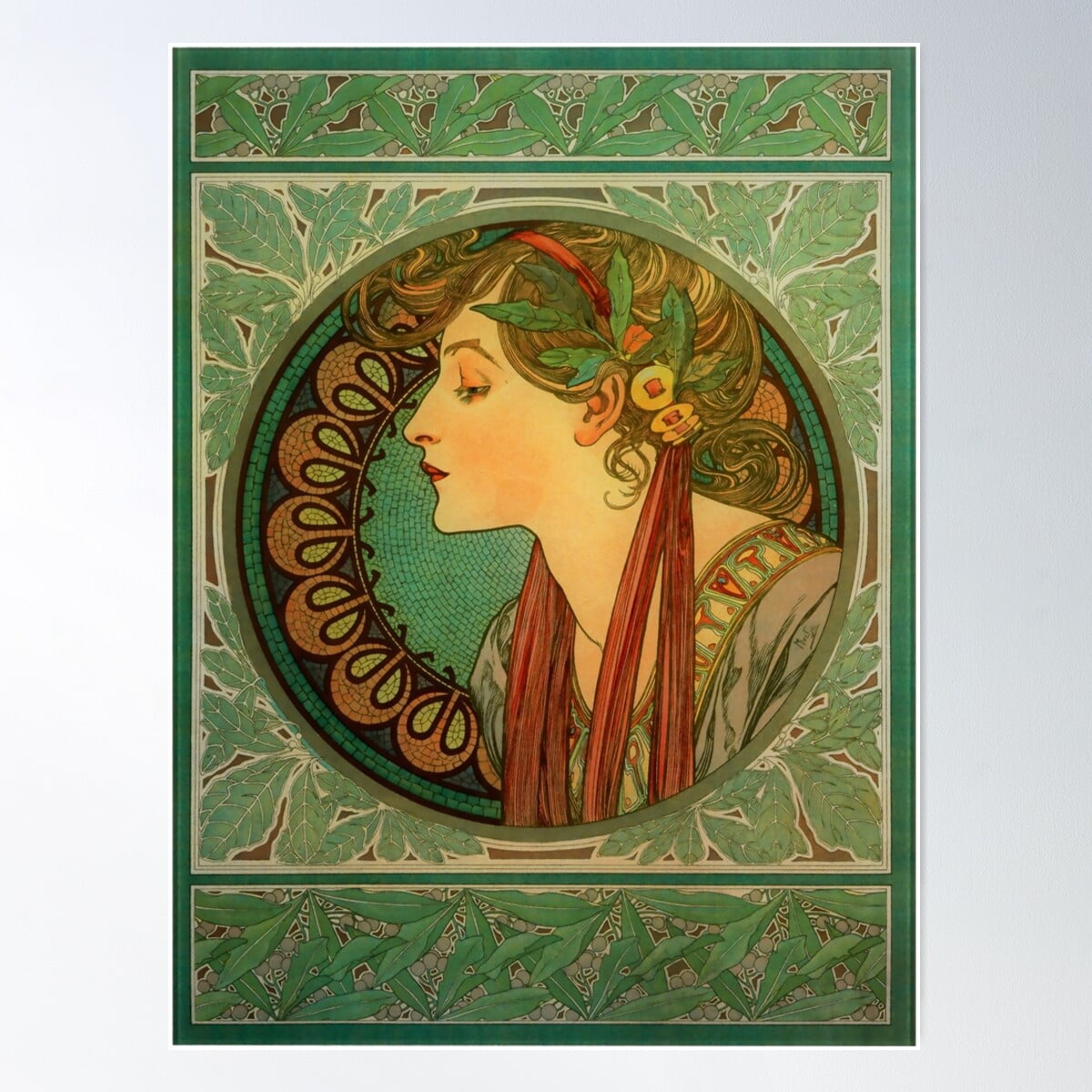 Alphonse Mucha (1860 – 1939) "Laurel" Poster Wall Art, Modern Wall ...