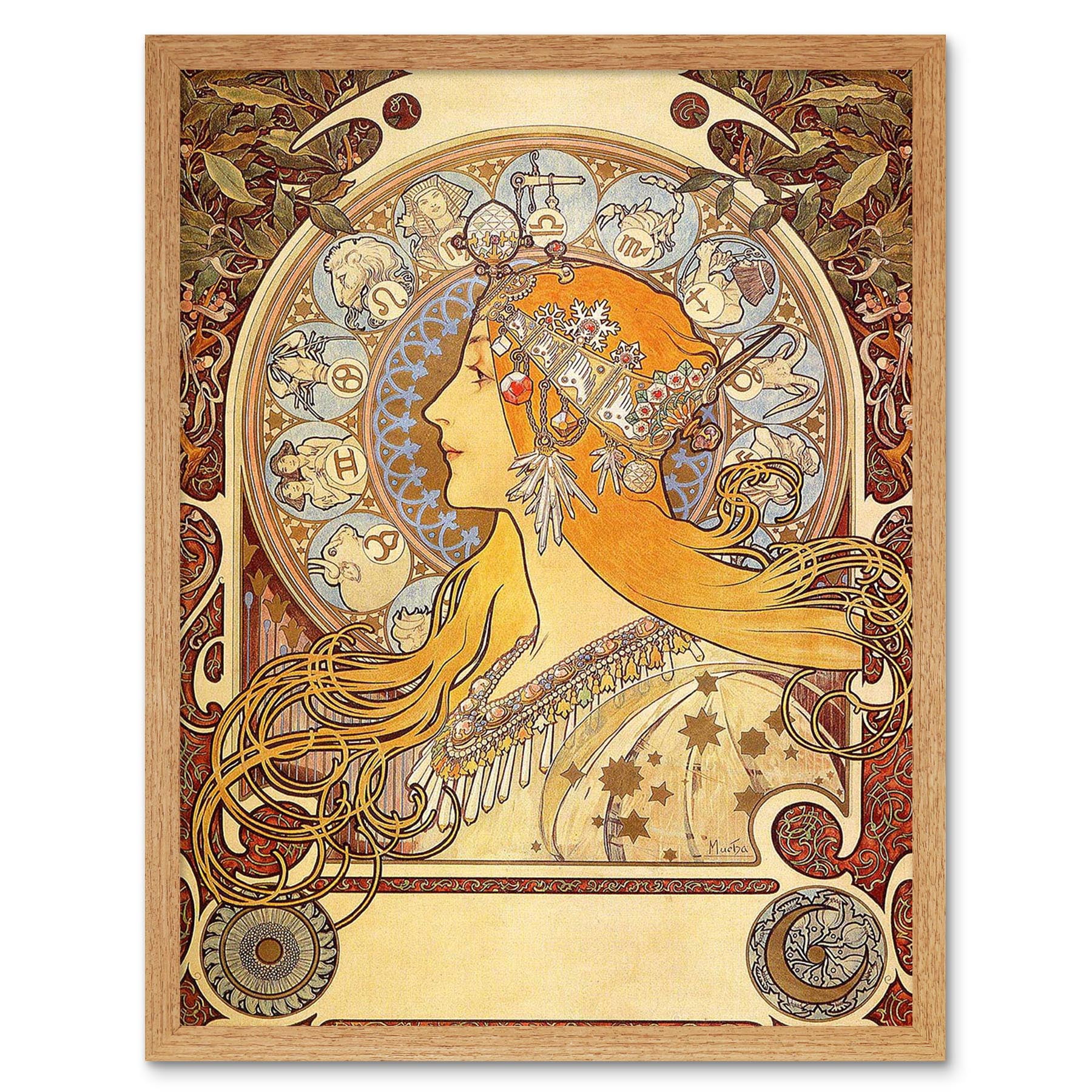Alphonse Mucha 1896 Zodiac Signs Art Nouveau Old Master Painting Art ...