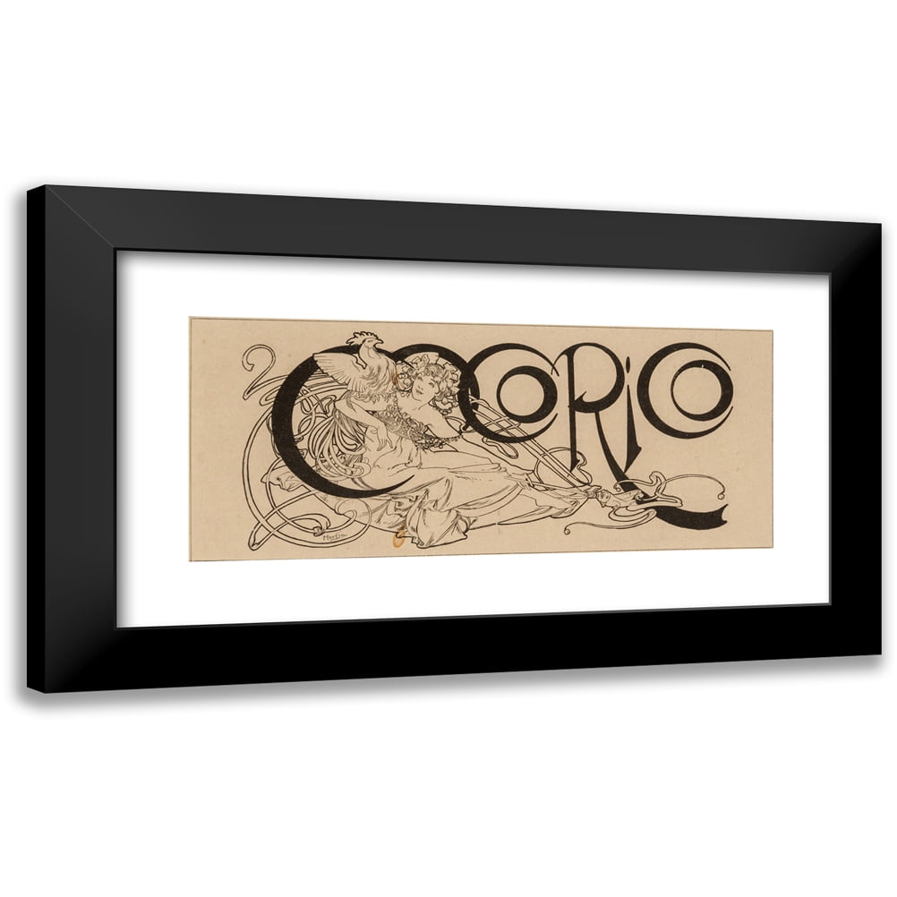 Alphonse Mucha 24x12 Black Modern Framed Museum Art Print Titled ...