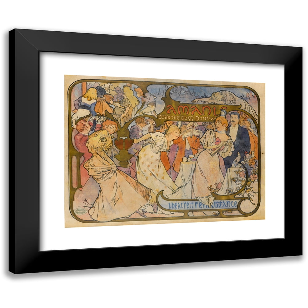 Alphonse Mucha 24x19 Black Modern Framed Museum Art Print Titled ...